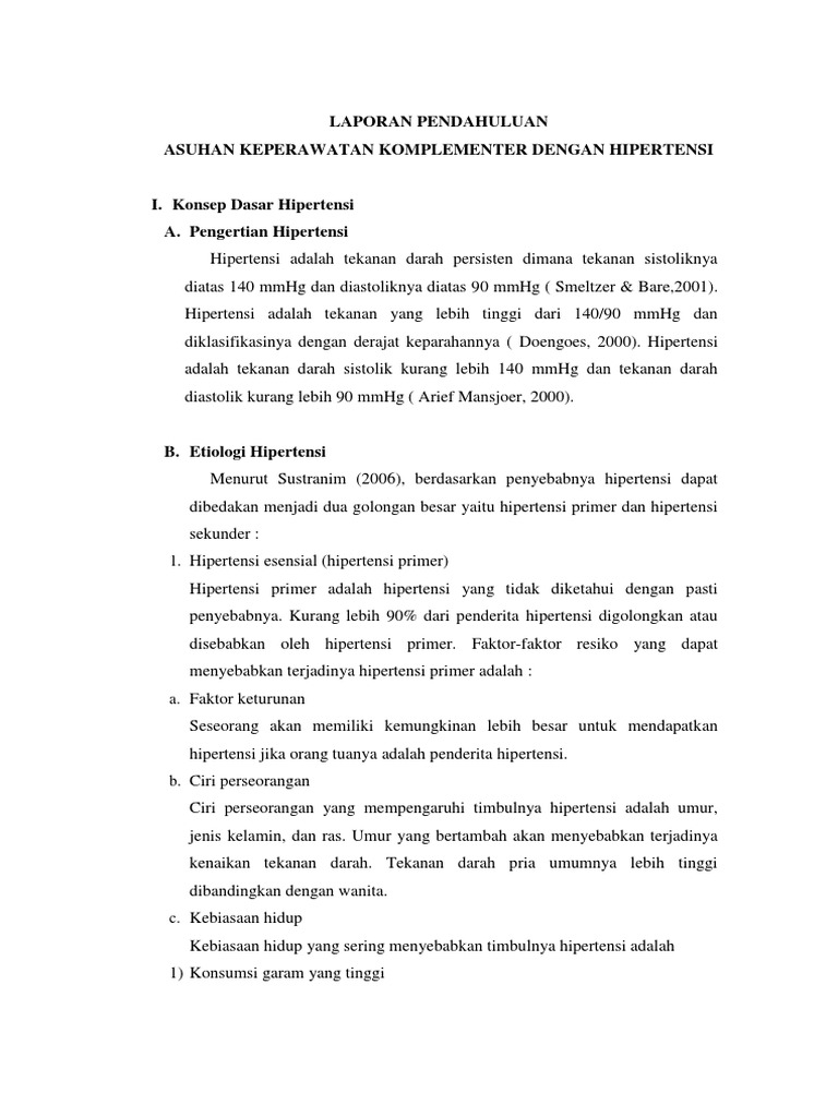 Askep Komplementer Pada Kasus Hipertensi | PDF