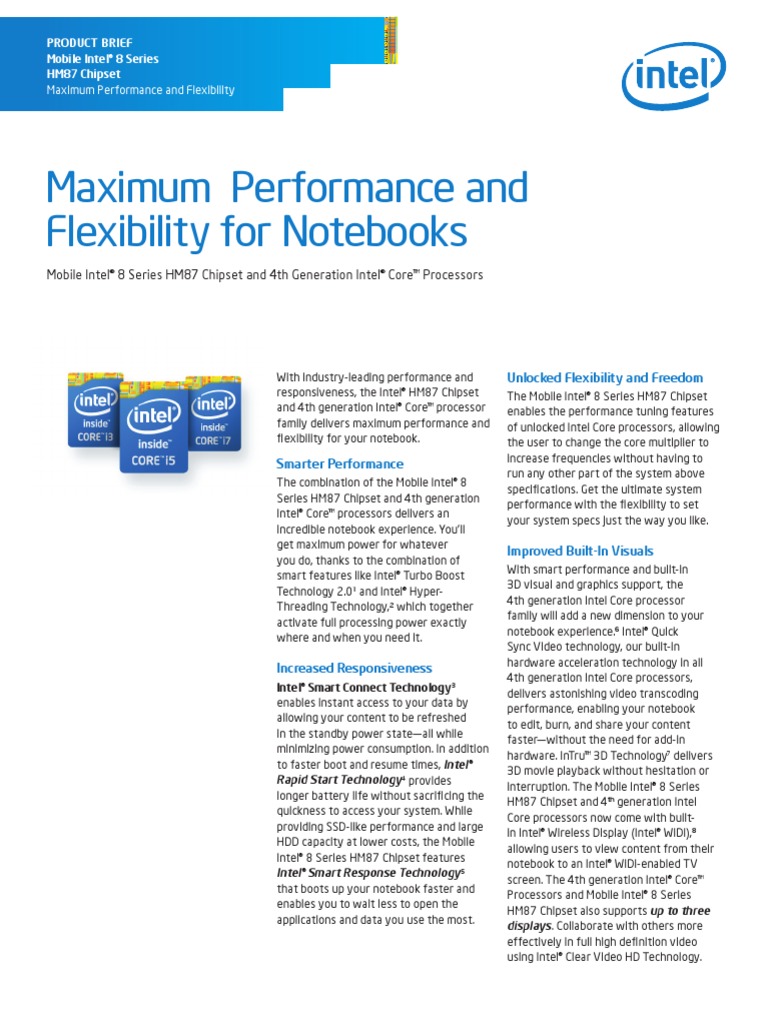 Mobile Chipset Hm87 Brief | PDF | Intel | Usb