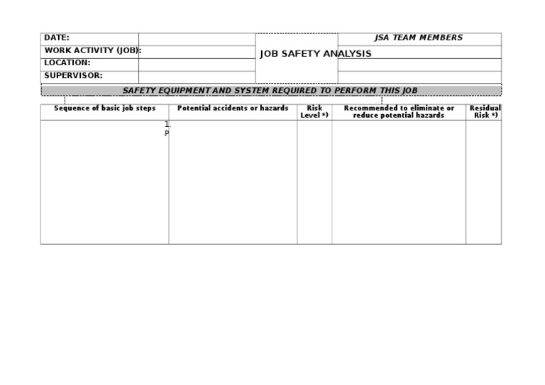 JSA Form | PDF