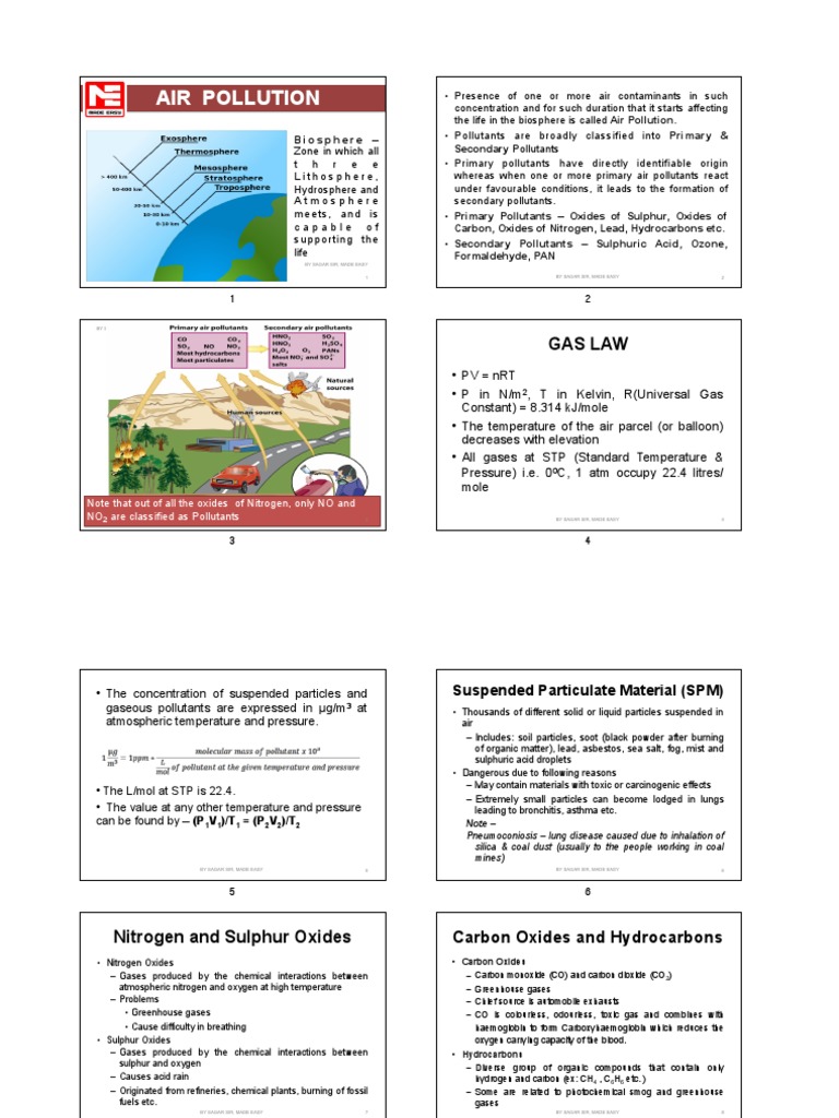 Air Pollution: Gas Law | PDF | Atmosphere Of Earth | Smog