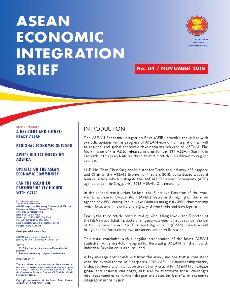 Asean Economic Integration Brief: No. 04 / NOVEMBER 2018 | PDF ...