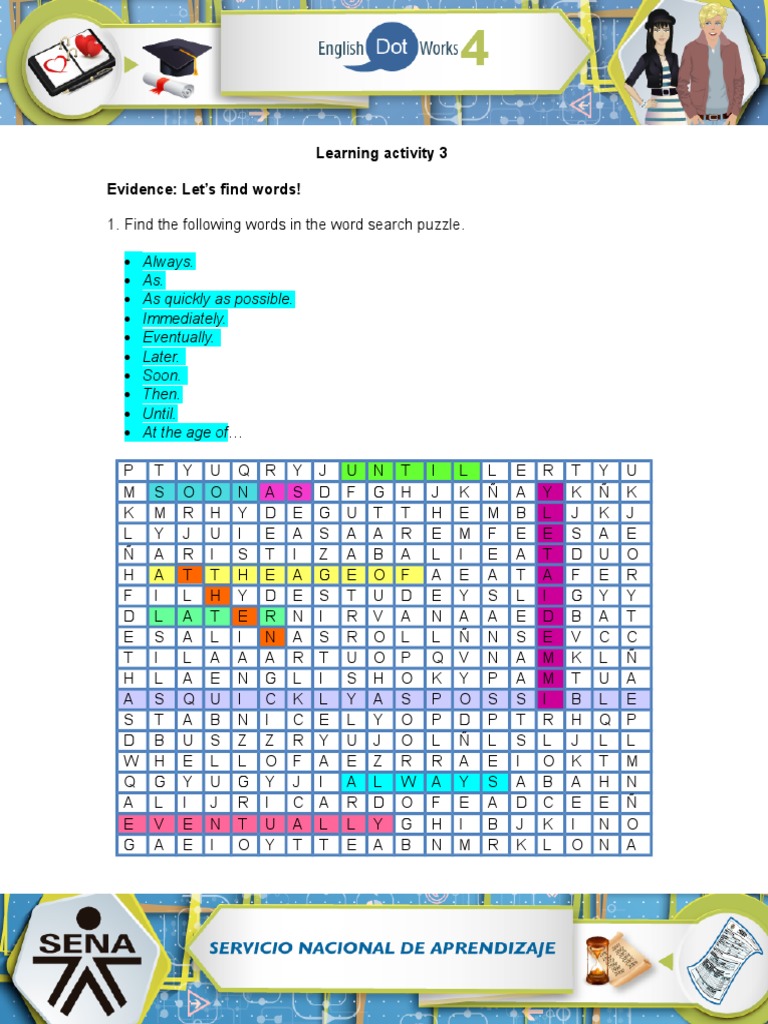 Learning Activity 3 Evidence: Let's Find Words! | PDF | Leisure
