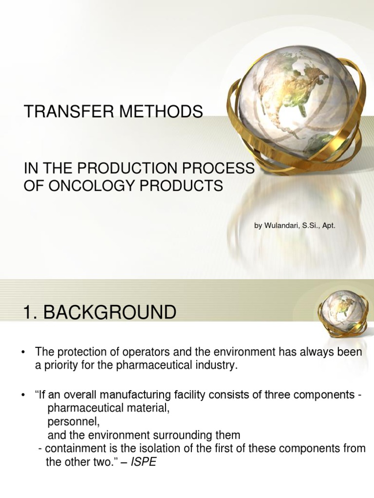 Transfer Methods in The Production Process of Oncology Products | PDF ...