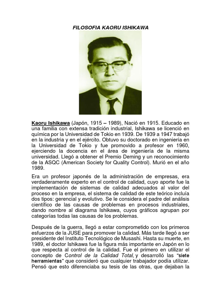 Filosofia Kaoru Ishikawa | PDF | Calidad (comercial) | Negocios (general)