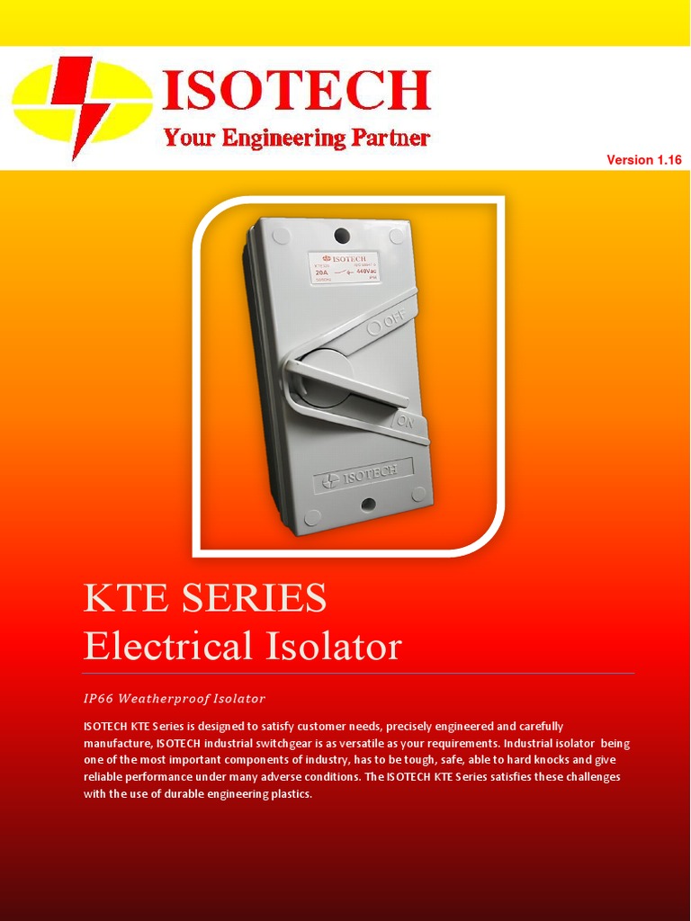 ISOTECH KTE Isolator Catalog Ver.01.20161229201642129PM | PDF | Insulator (Electricity ...