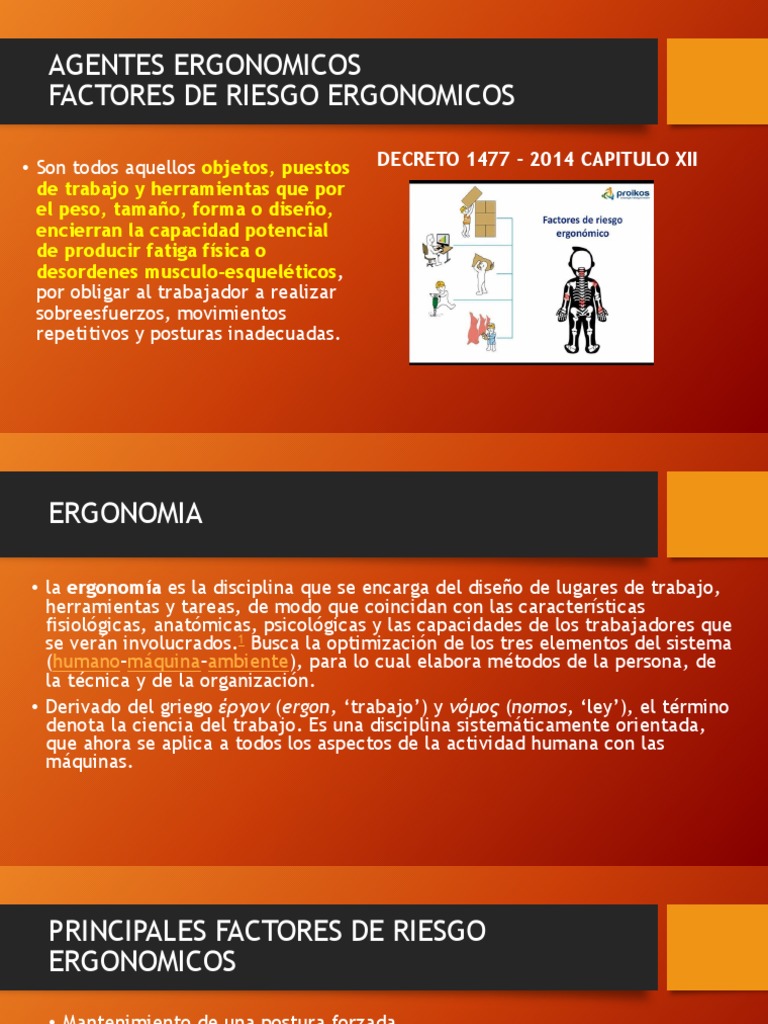 Agentes Ergonomicos | PDF | Factores humanos y ergonomía | Bienestar