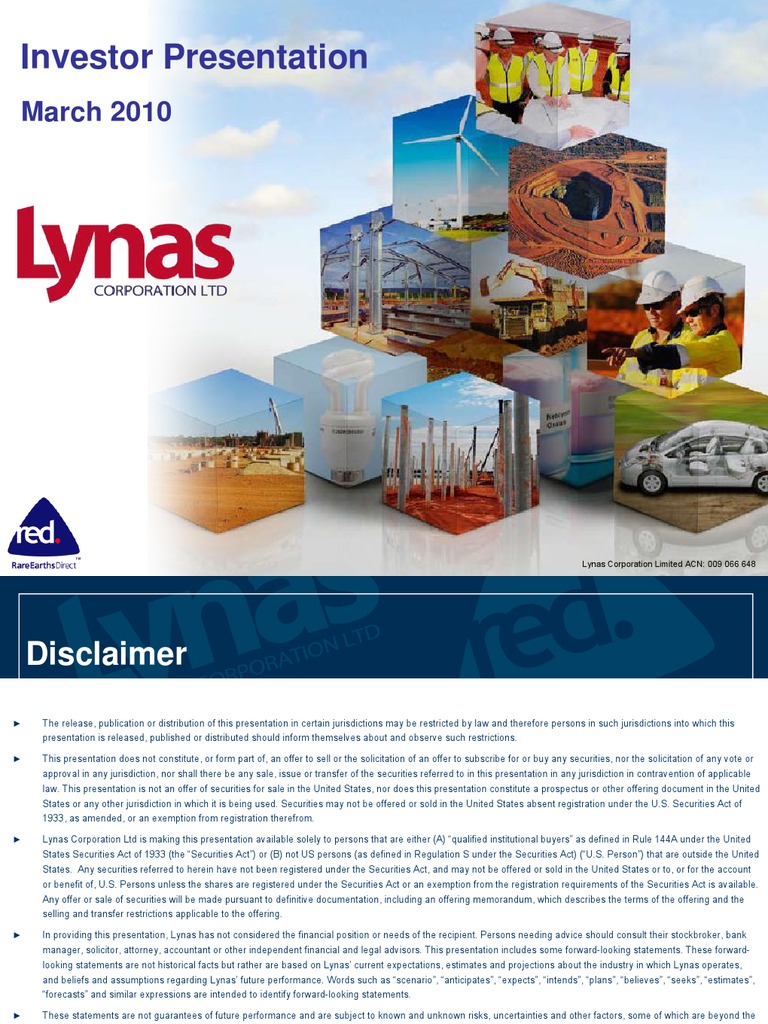 Lynas | PDF | Securities Act Of 1933 | Securities (Finance)