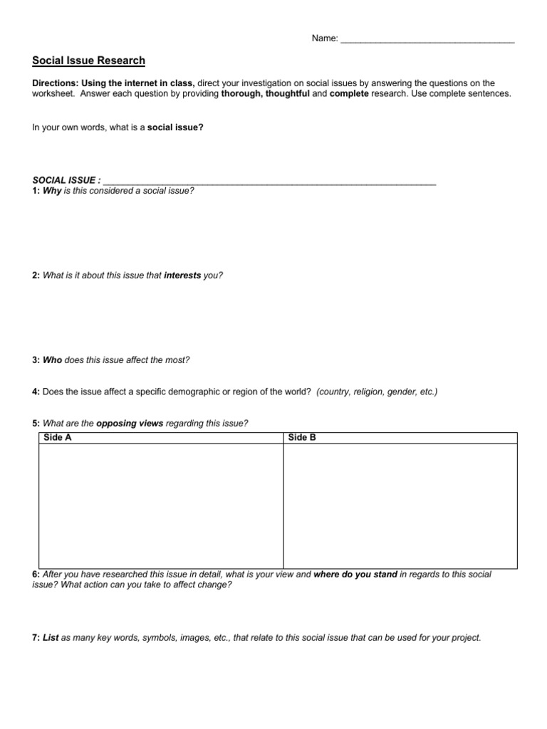 Researchworksheet One | PDF | Social Science