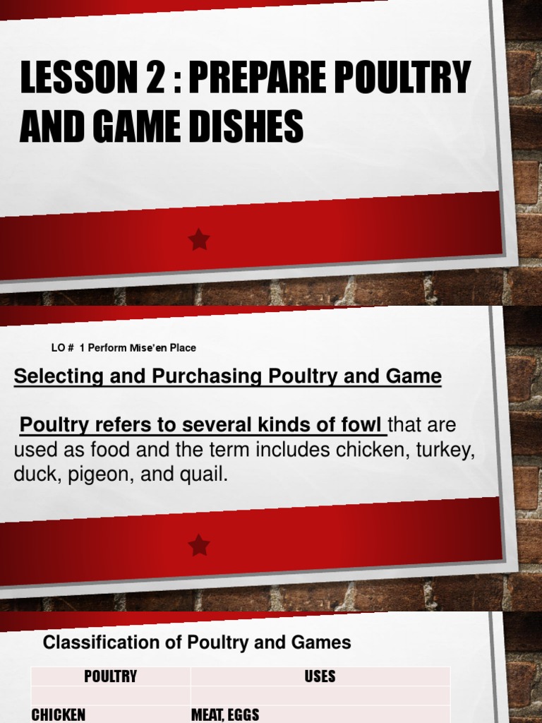 Poultry and Game Dish Preparation Guide | PDF | Poultry | Domesticated ...