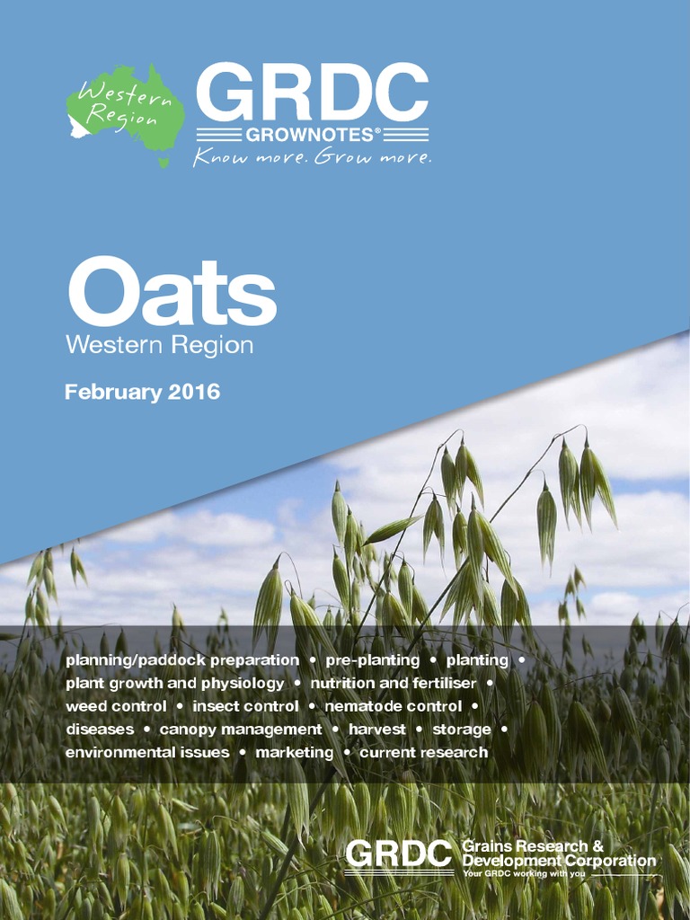 GRDC Grownotes Oats Western | PDF | Crop Rotation | Oat