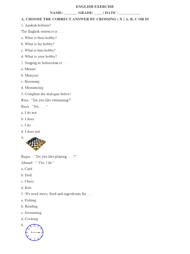 English Exercise Grade 5 | PDF