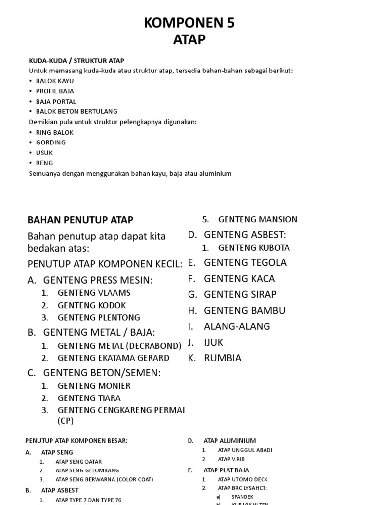 Komponen - Atap | PDF