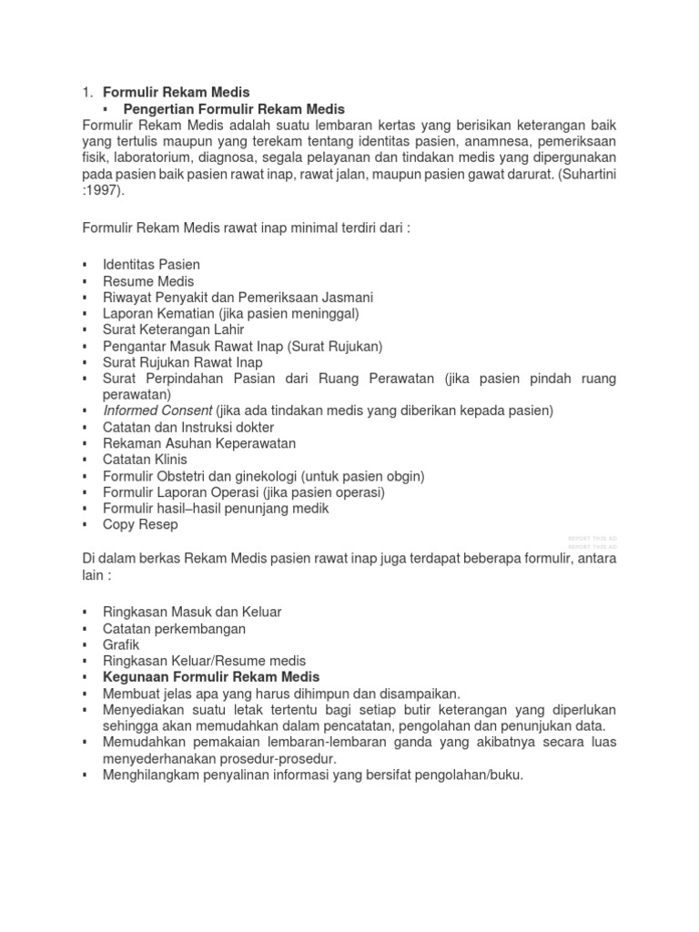 Formulir Rekam Medis | PDF