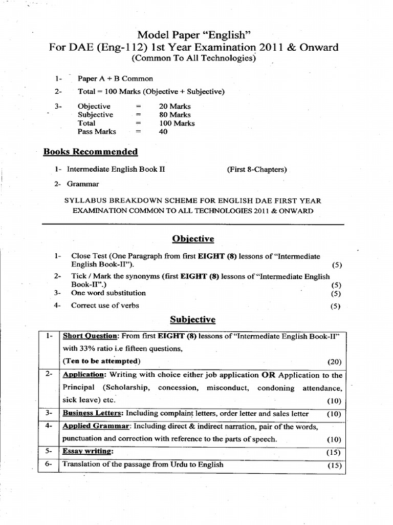 Eng-112 DAE (1st Year) PDF | PDF