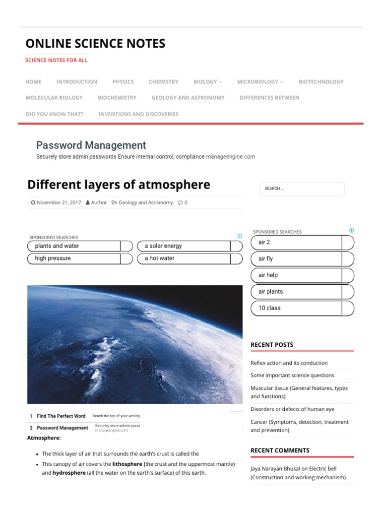 Different Layers of Atmosphere | PDF | Atmosphere Of Earth | Troposphere