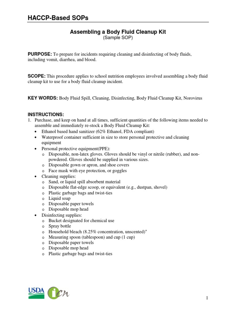 Assembling A Body Fluid Cleanup Kit | PDF | Disinfectant | Bleach