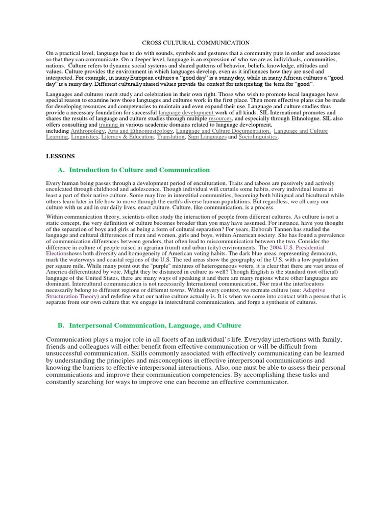 Cross Cultural Communication | PDF | Morality | Communication