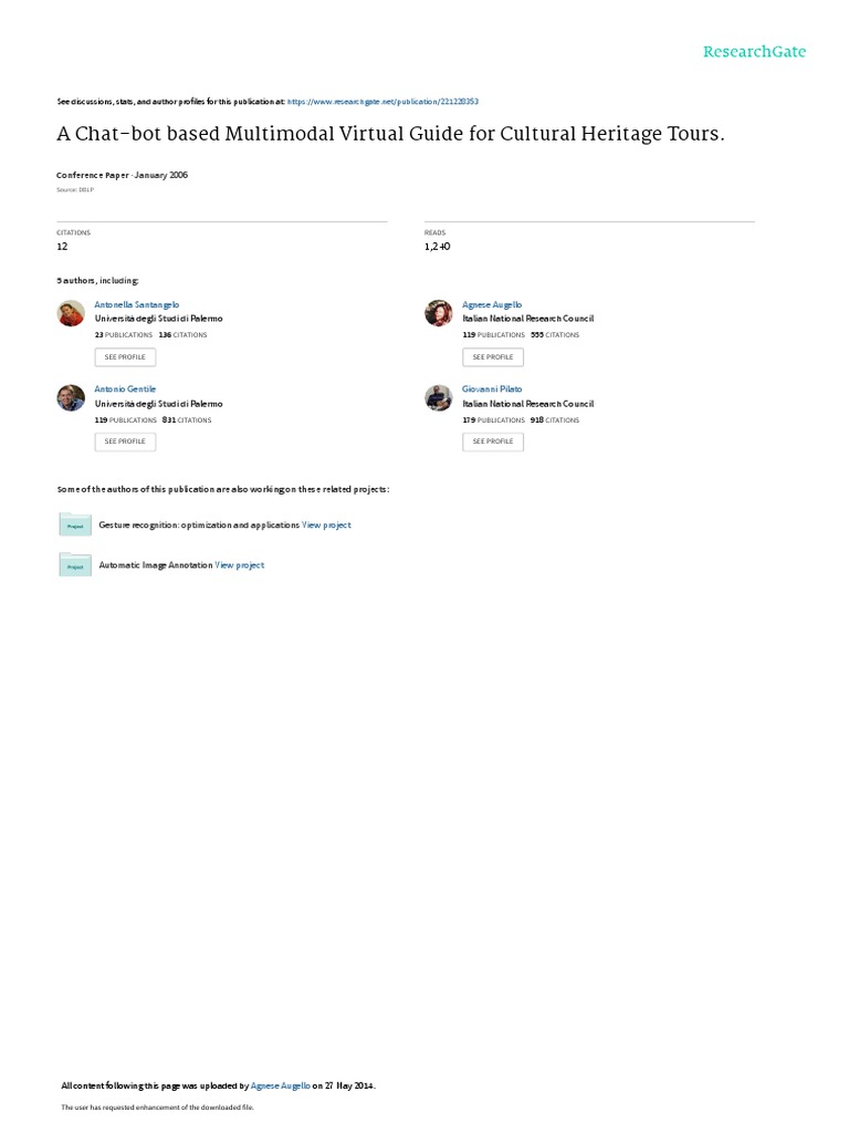 A Chat-Bot Based Multimodal Virtual Guide For Cultural Heritage Tours ...