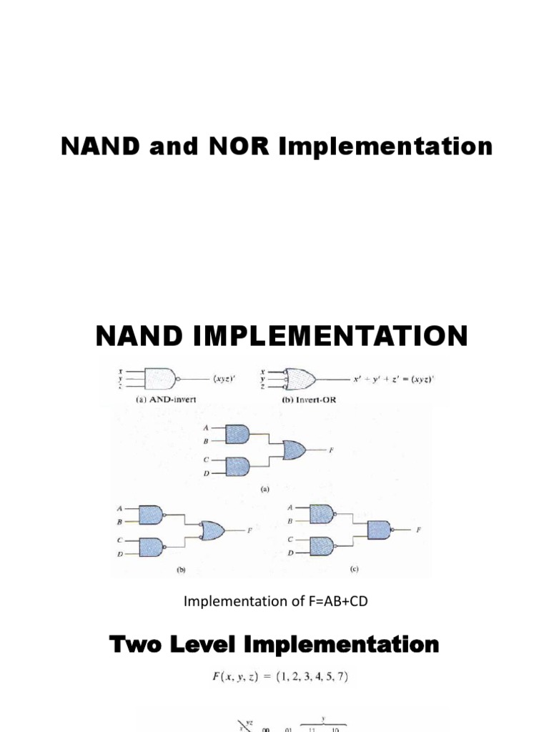NAND and NOR Implementation | PDF