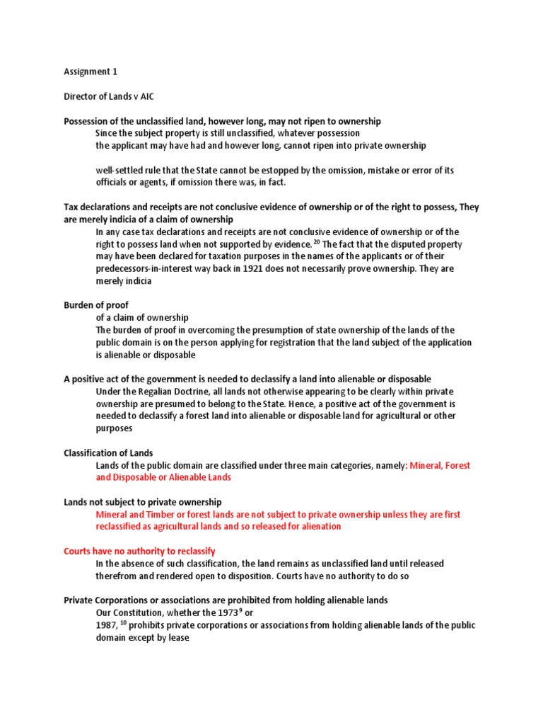 Mineral, Forest and Disposable or Alienable Lands: Courts Have No ...