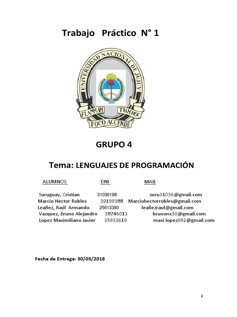 tp1 Modelos | PDF | Lenguaje de programación | Compilador