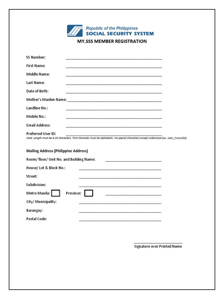 My - SSS Member Registration PDF | PDF