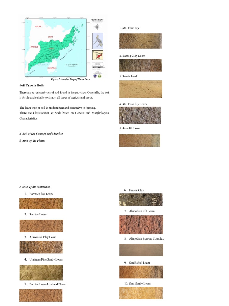 Soil Type in Iloilo: A. Soil of The Swamps and Marshes B. Soils of The ...