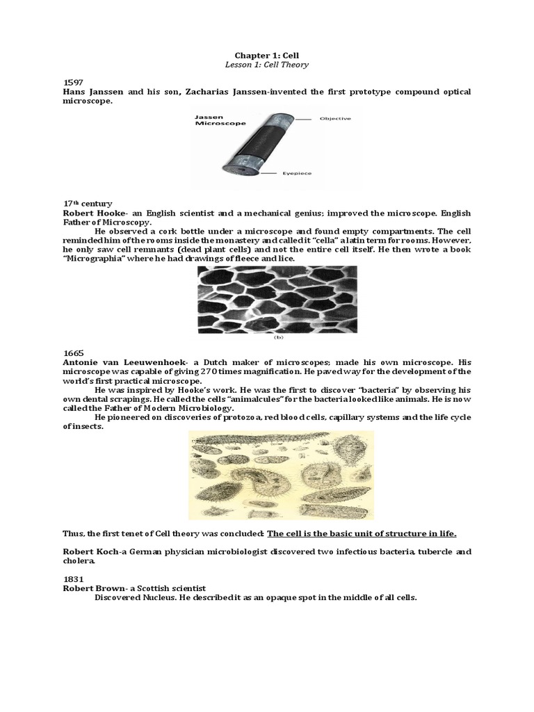 Cell Theory | PDF | Microscope | Biology