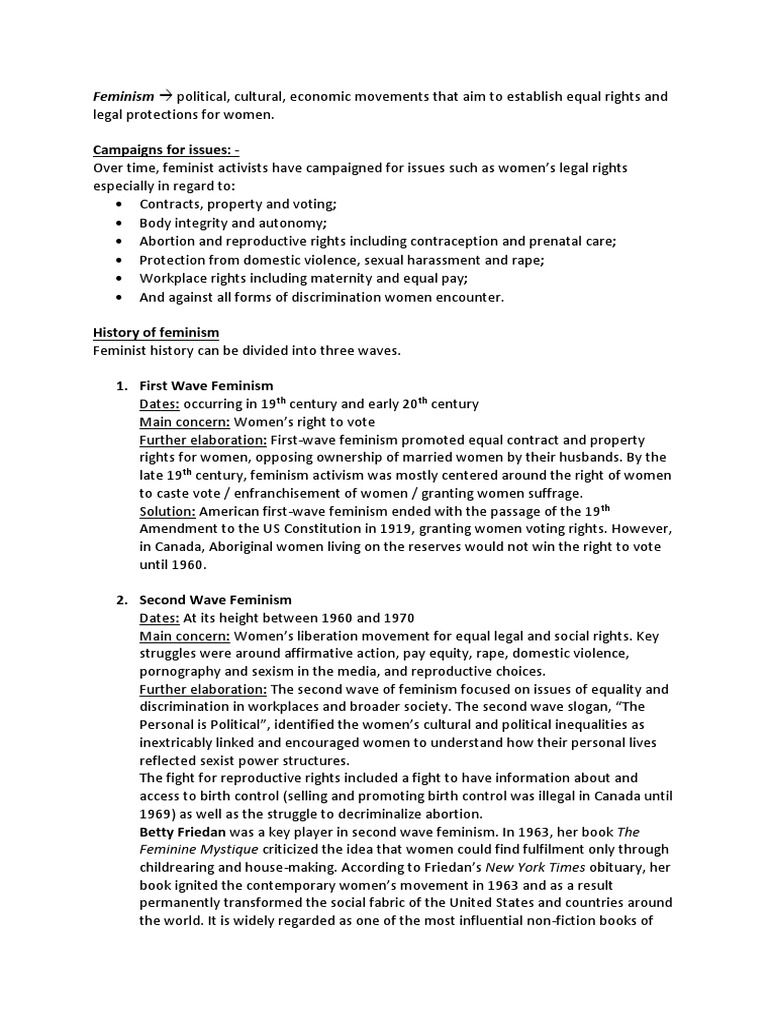 An In-Depth Look at the Three Waves of Feminism and their Campaigns for ...