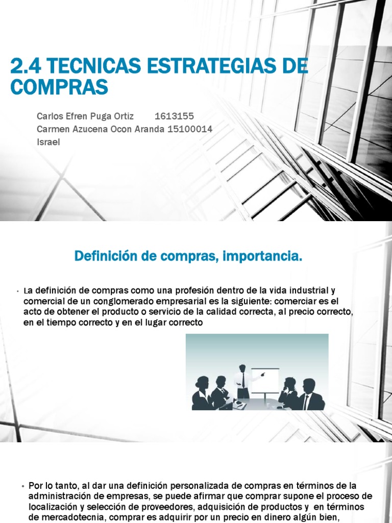 Tecnicas y Estrategias de Compras | PDF | Planificación | Calidad ...