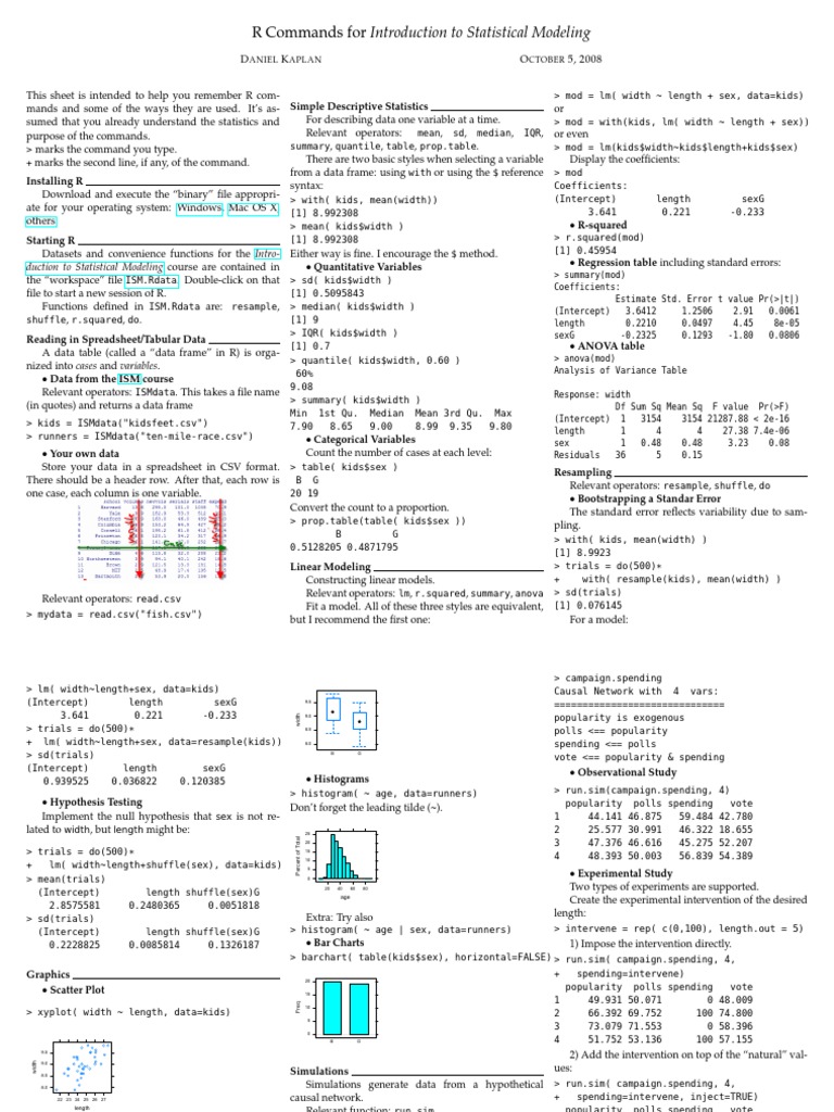 R Commands Good Pdf Errors And Residuals Analysis Of Variance