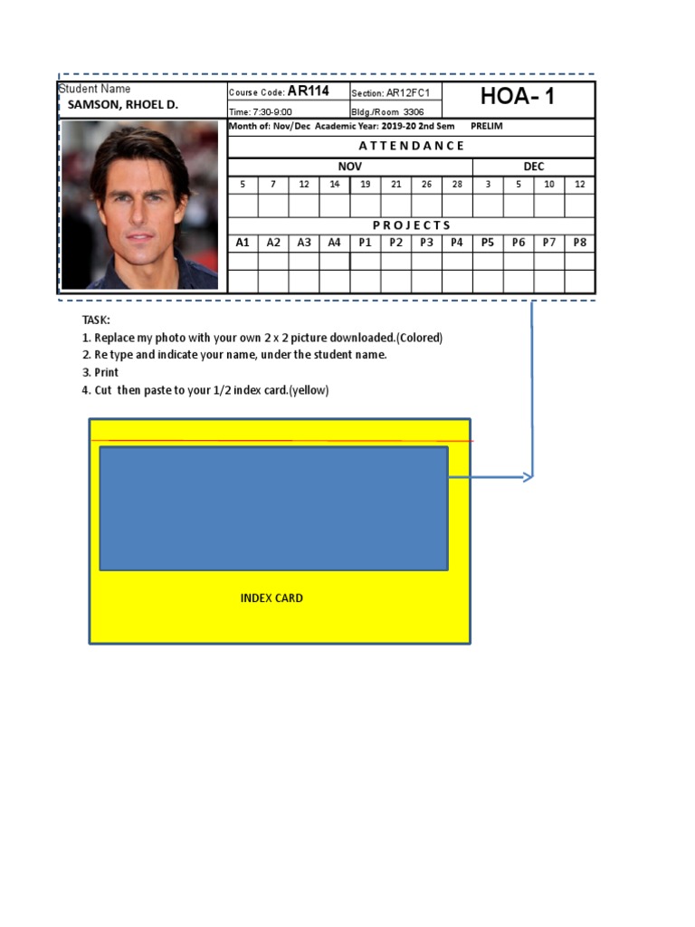 Student Index Card Instructions | PDF