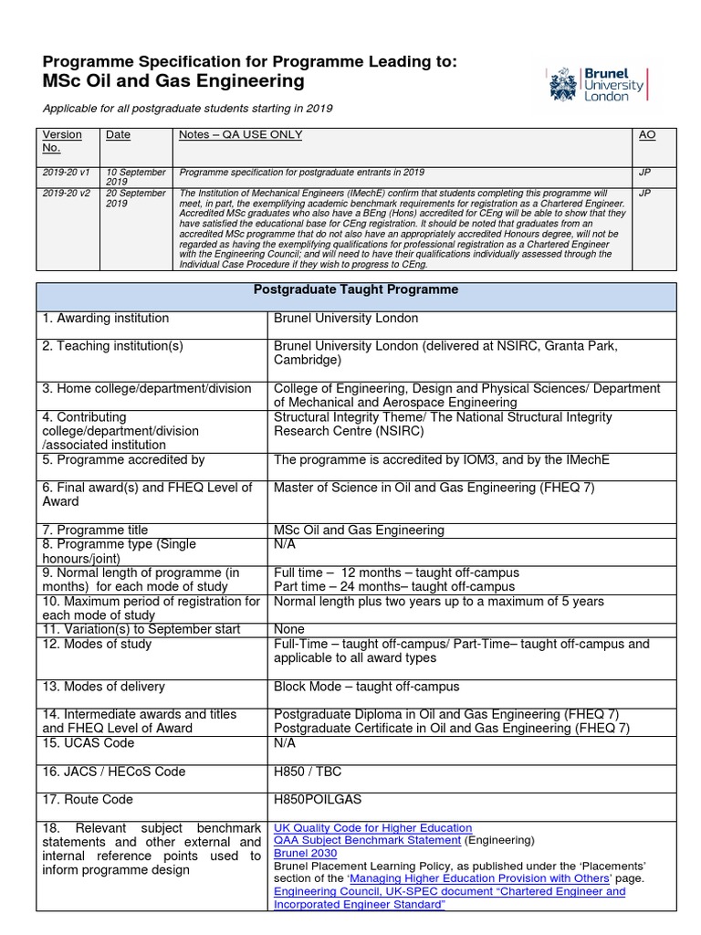MSC Oil and Gas Engineering | PDF | Educational Assessment | Master's ...