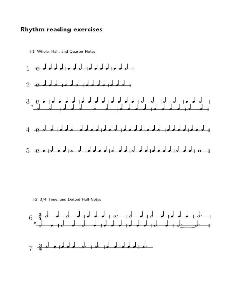 Rhythm Reading Exercise Raghavendhira CR | PDF | Rhythm And Meter ...
