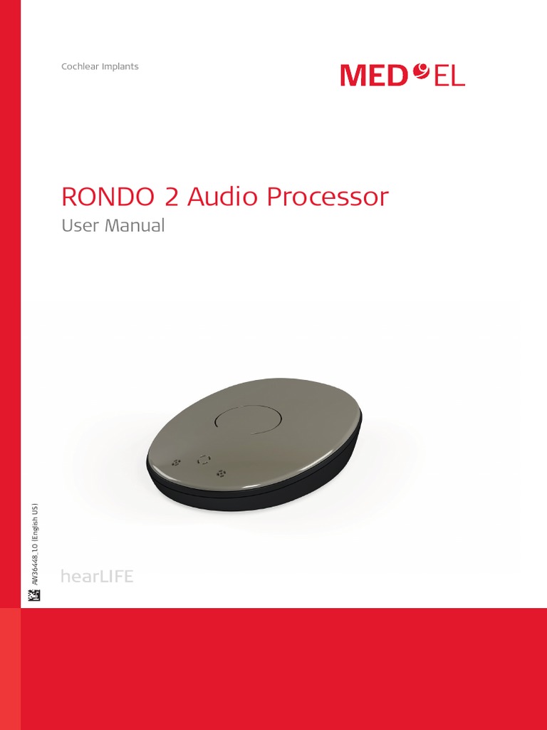 RONDO 2 Audio Processor: User Manual | PDF | Hearing Aid | Hearing Loss
