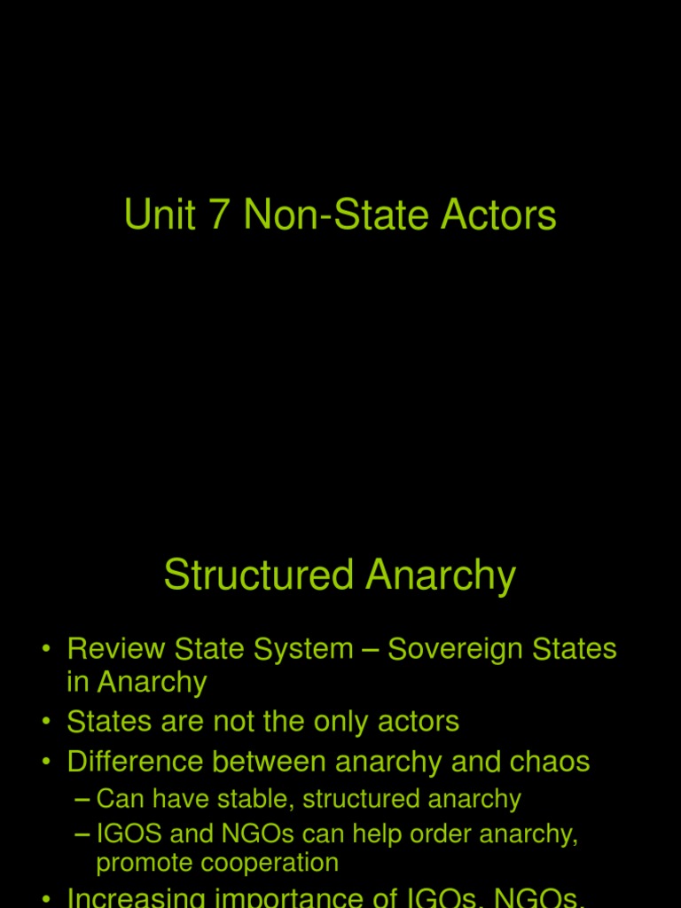 Unit 7 Non-State Actors - 2 | PDF | Non Governmental Organization ...