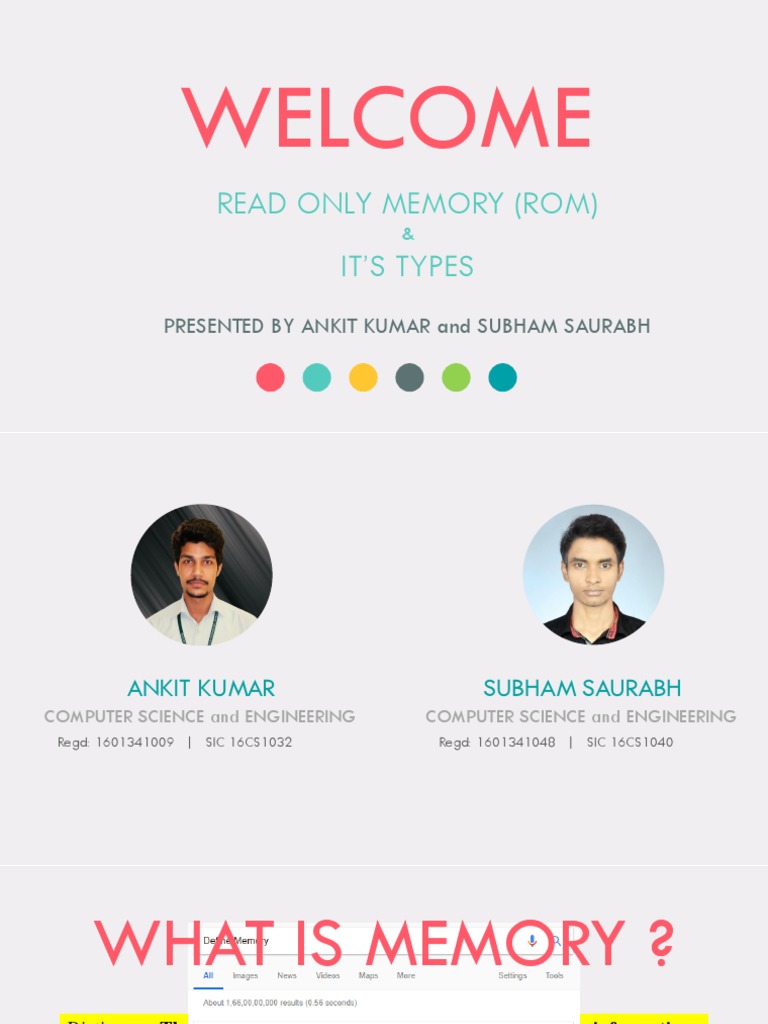 Welcome: Read Only Memory (Rom) It'S Types | Download Free PDF | Read ...