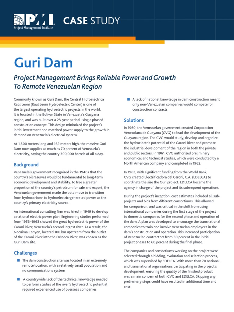 Guri Dam: Case Study | PDF | Venezuela | Risk Management