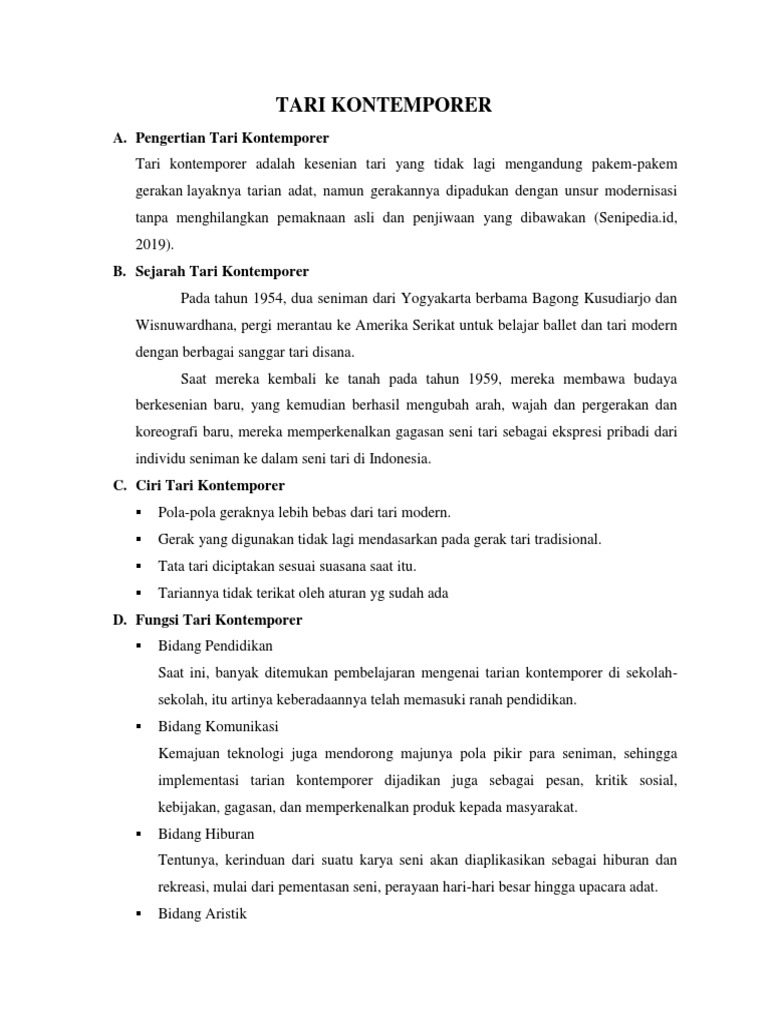 Tari Kontemporer | PDF