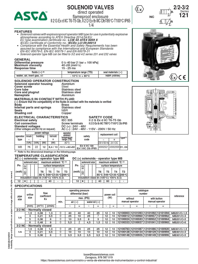 Valvula Solenoide Serie 121 Asco | PDF | Electromagnetism | Building ...