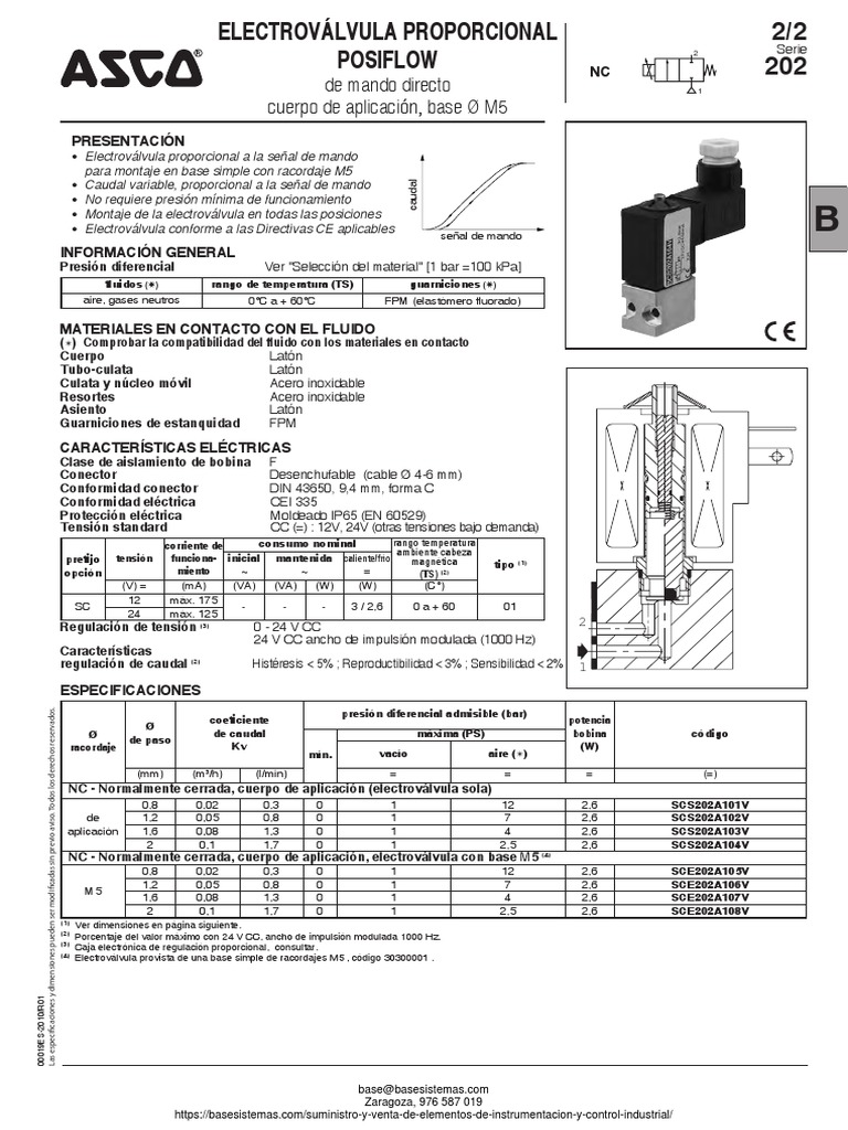 Electroválvula Proporcional Posiflow Asco | PDF | Acero | Ingeniería de ...