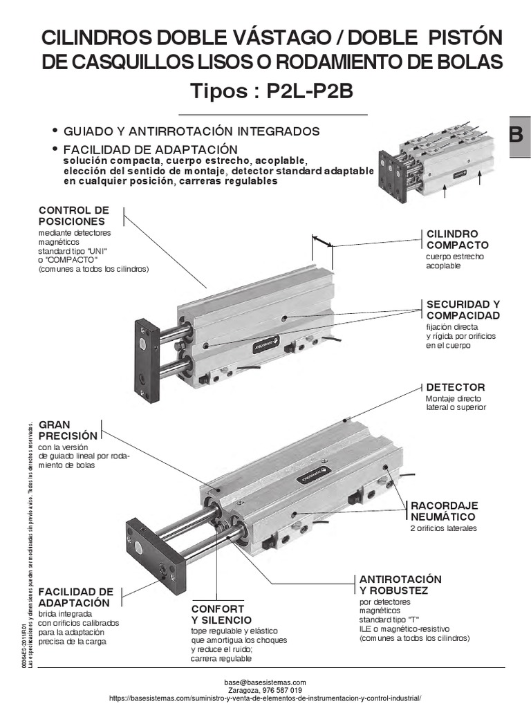 Cilindro de Guiado Numatics Serie p2l-p2b | PDF