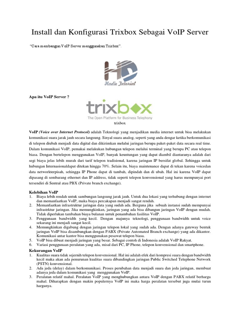 Panduan Instalasi Trixbox VoIP Server | PDF