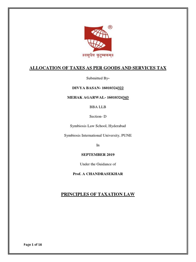 Principles of Taxation Law Reserach Project | PDF | Value Added Tax | Taxes