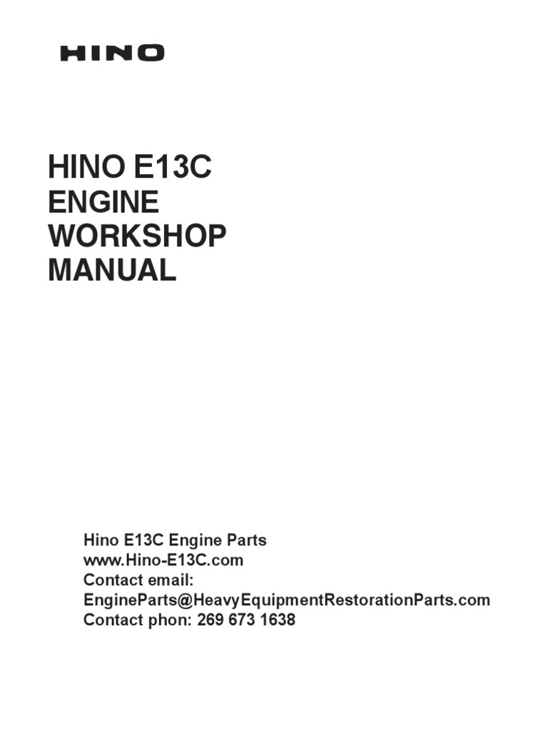 Hino E13C Engine Manual | PDF | Piston | Motor Oil