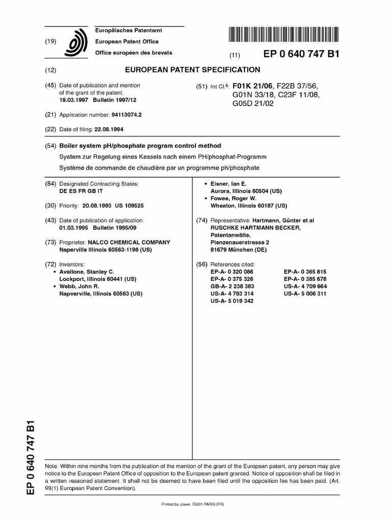 Boiler System PH Phosphate Program Control Method | PDF