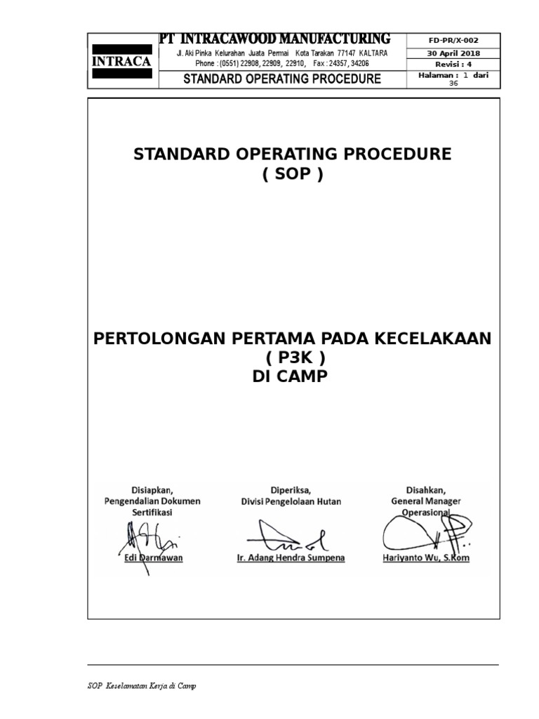 2.SOP P3K Camp - Rev.4 | PDF | Kesehatan Holistik | Sains & Matematika