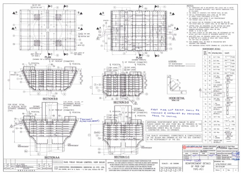 602c Reinforcement Details of Pier Cap Type - Pc1 | PDF