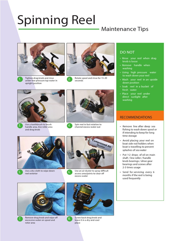 Spinning Reel Maintenance Tips | PDF | Mechanical Engineering | Nature